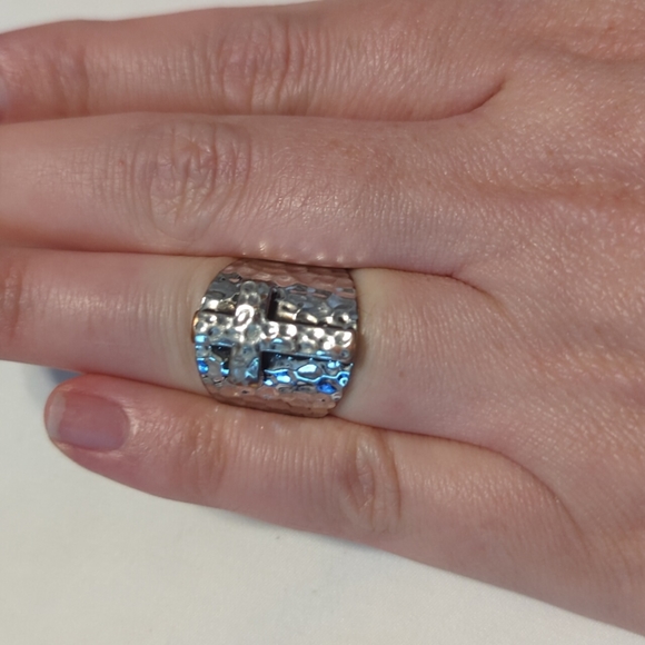 RS Covenant | Jewelry | Rsc Hammered Silver Cross Ring Sz 65 | Poshmark